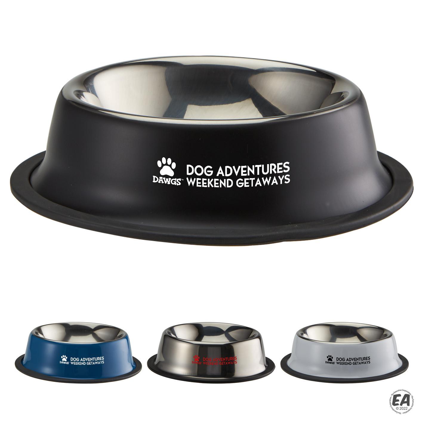Custom Medium Stainless Steel Pet Bowl | Promotional Pet Accessories ...
