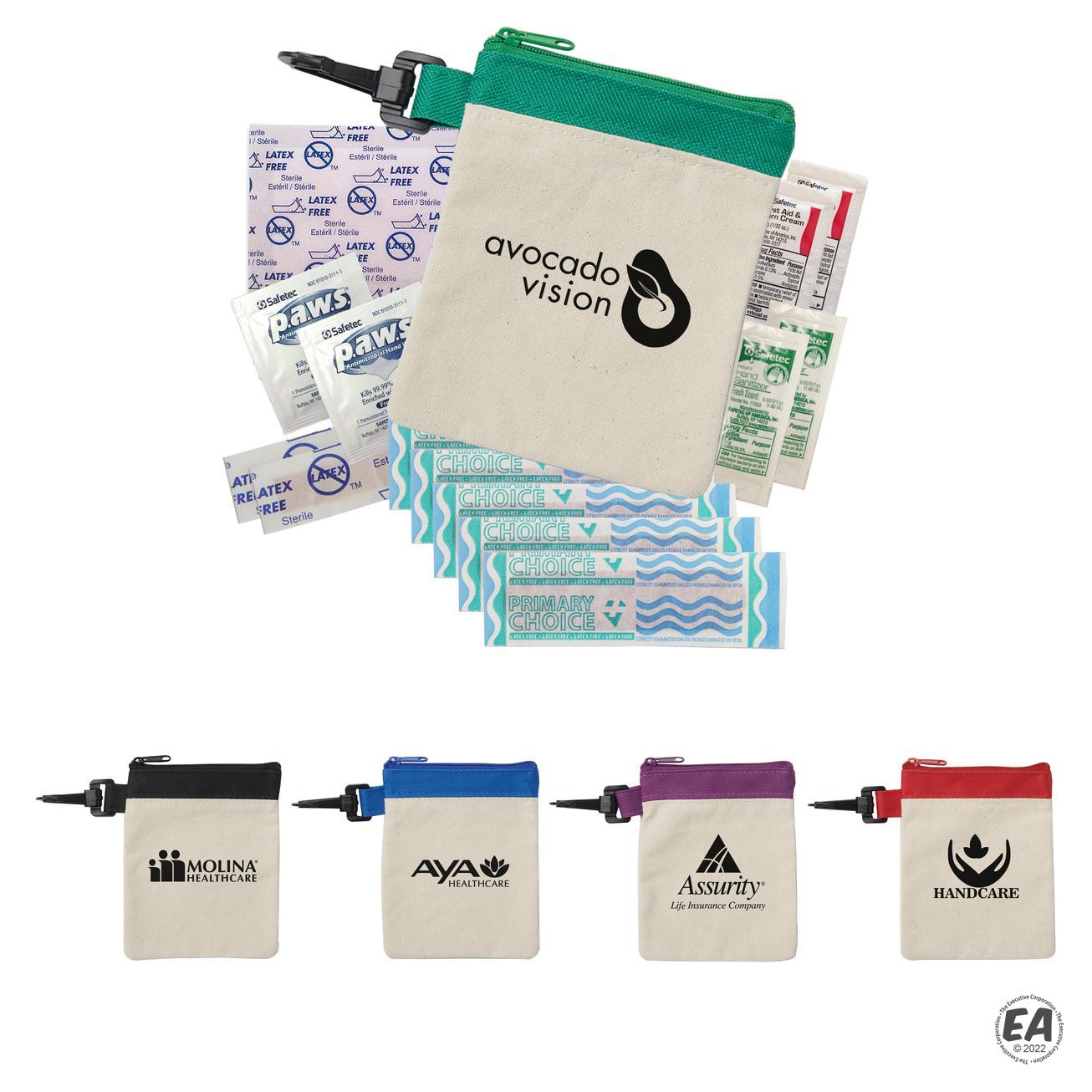 Promotional Clip-It Canvas First Aid Kit | Customized First Aid Kits ...