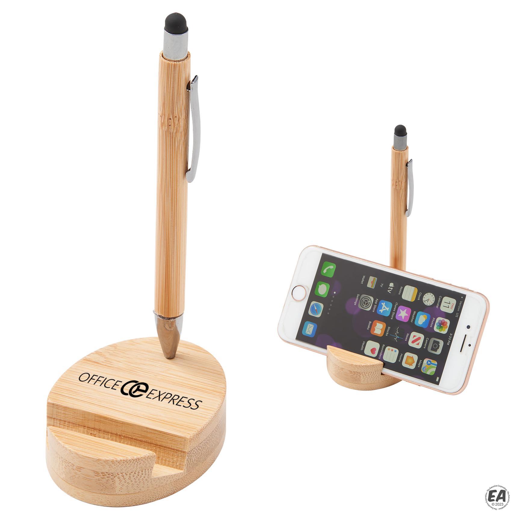 Branded Bamboo Magnetic Stylus Pen & Phone Stand | Customized Cell ...