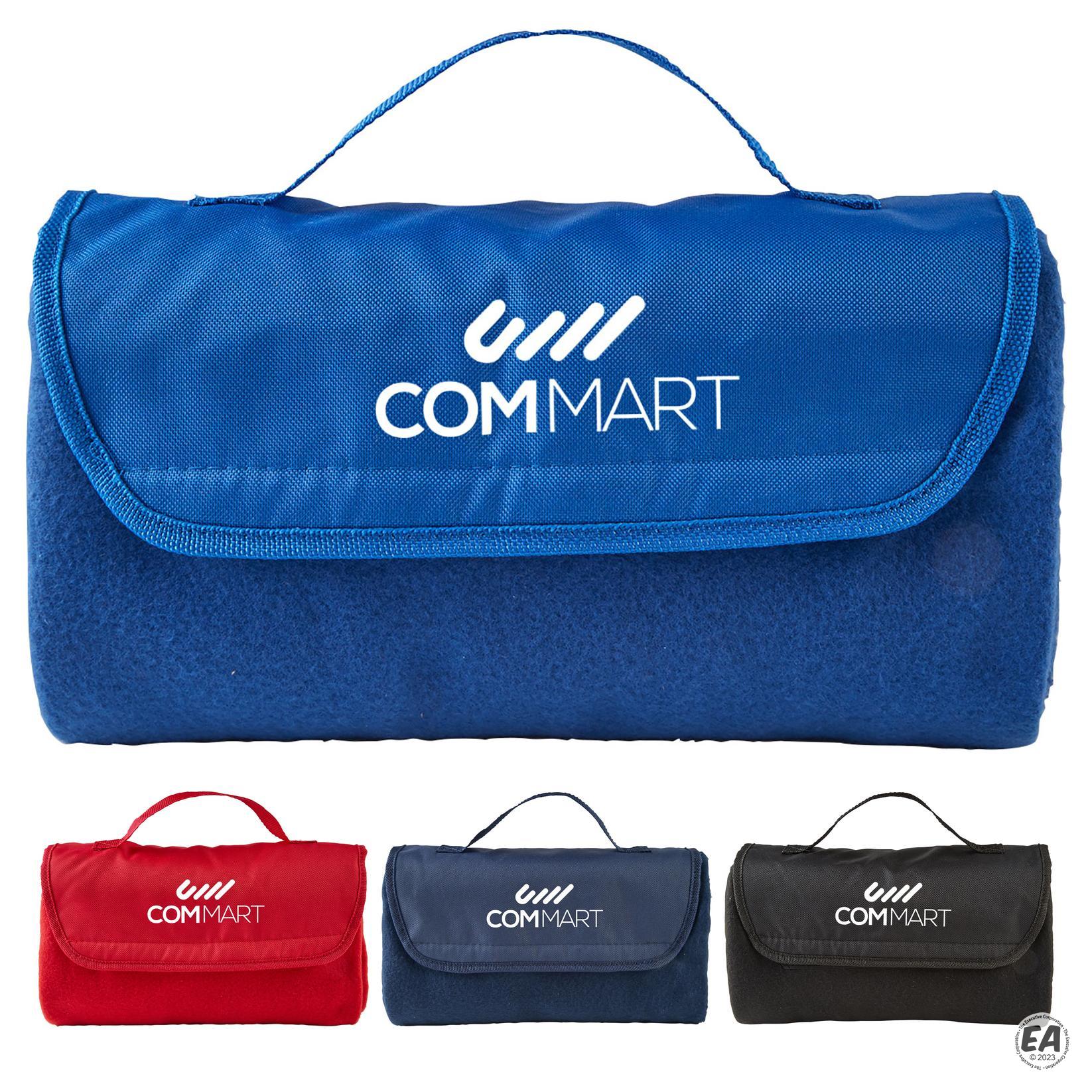 Custom Fleece Roll-up Blanket | Promotional Picnic Blankets ...