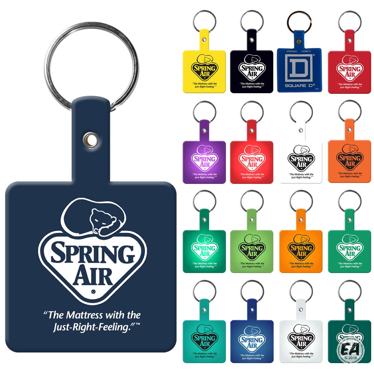 Customized Square Flexible Key Fob | Promotional Key Fobs | Branded ...