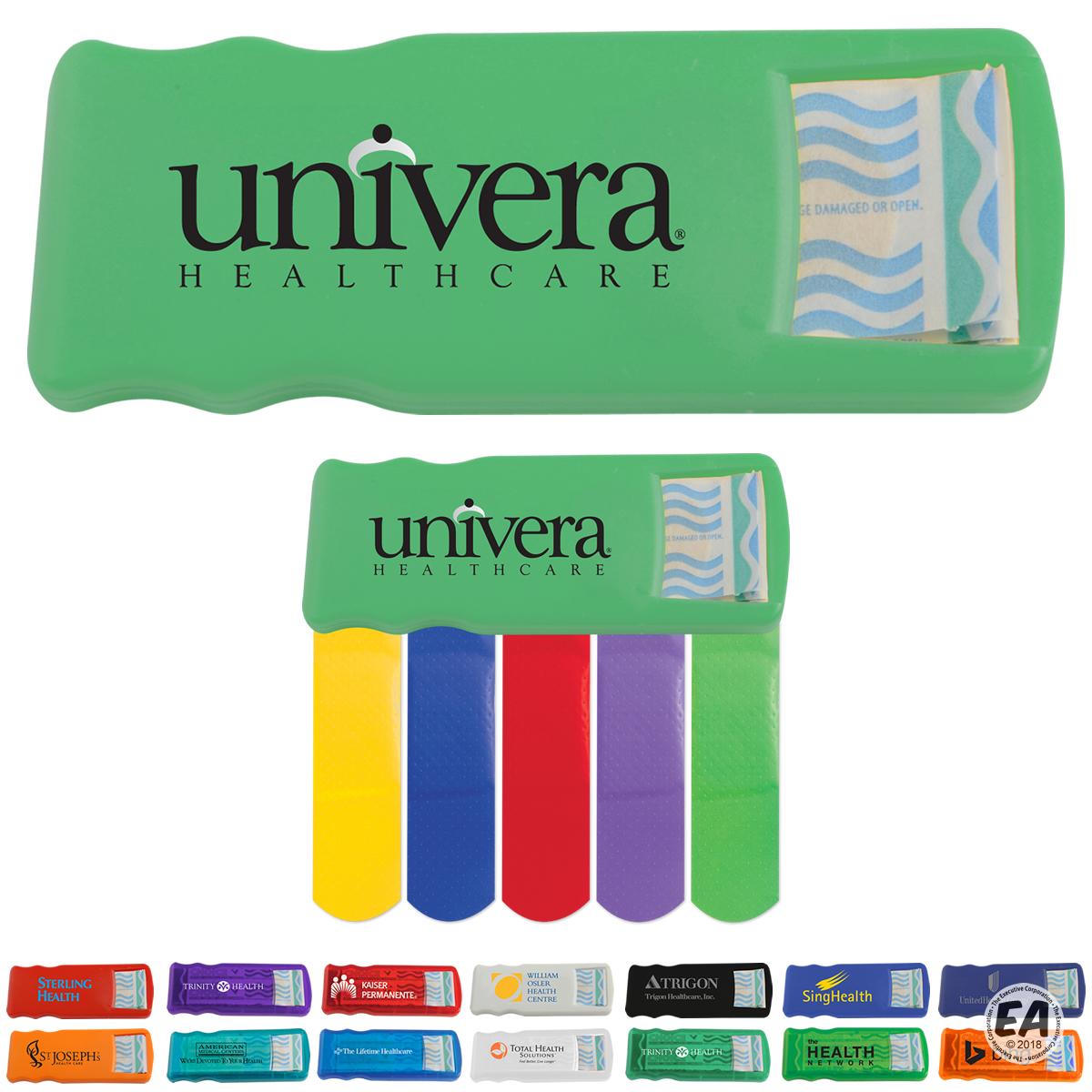 Promotional Bandage Dispenser with Color Bandages | Branded Bandage ...