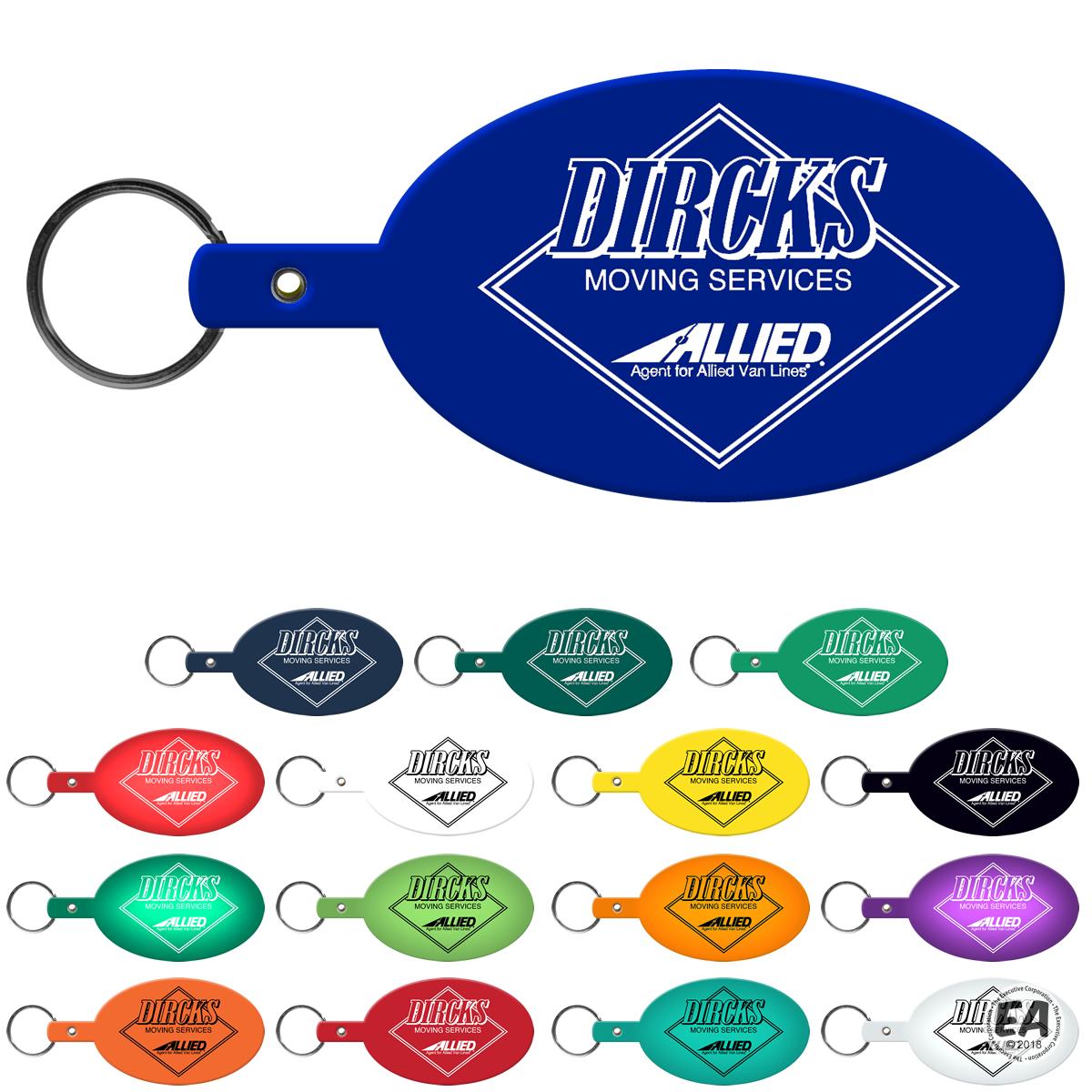 Customized Large Oval Flexible Key Fob | Promotional Key Fobs | Custom ...